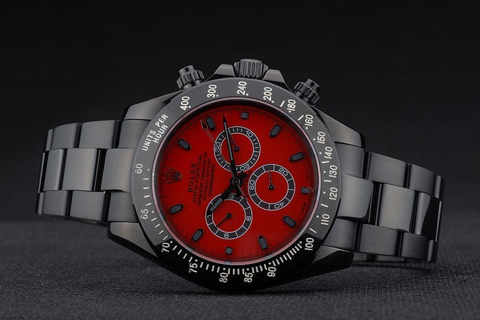 Rolex Daytona Noir Ion plaqué tachymètre noir bracelet en acier ...